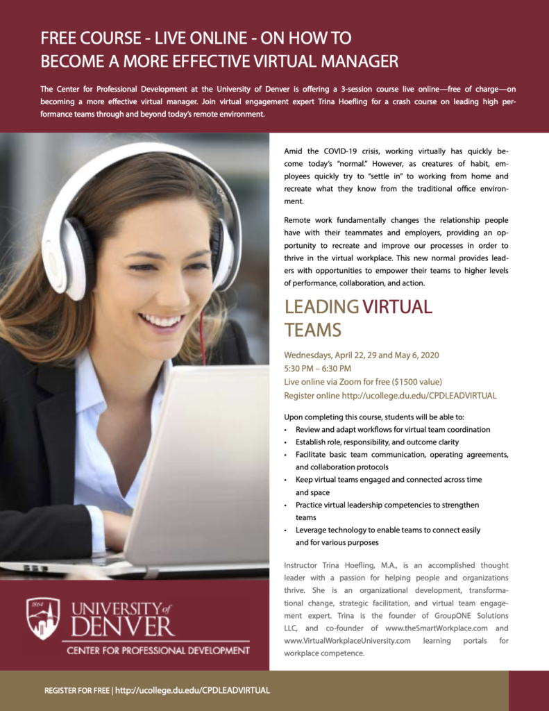 Become A More Effective Virtual Manager *LIVE ONLINE* - Posner Center