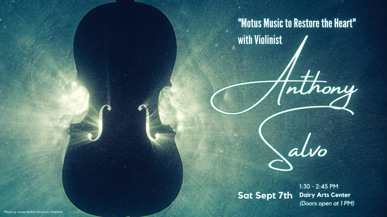 Motus Music to Restore the Heart with Violinist, Anthony Salvo - Posner ...